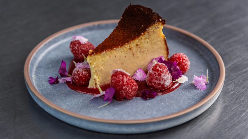 White Chocolate Basque Cheesecake with Raspberries | Fairview